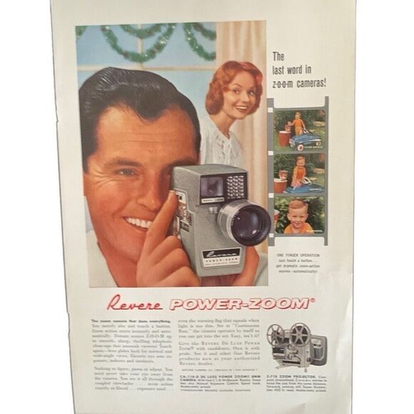 Revere | Art | Vintage 96 Reverecamera Power Zoom Ad Advertisement ...